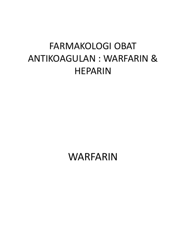 Farmakologi Obat Antikoagulan | PDF | Thrombosis | Coagulation