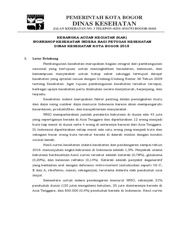 KAK PERTEMUAN Workshop INDERA | PDF