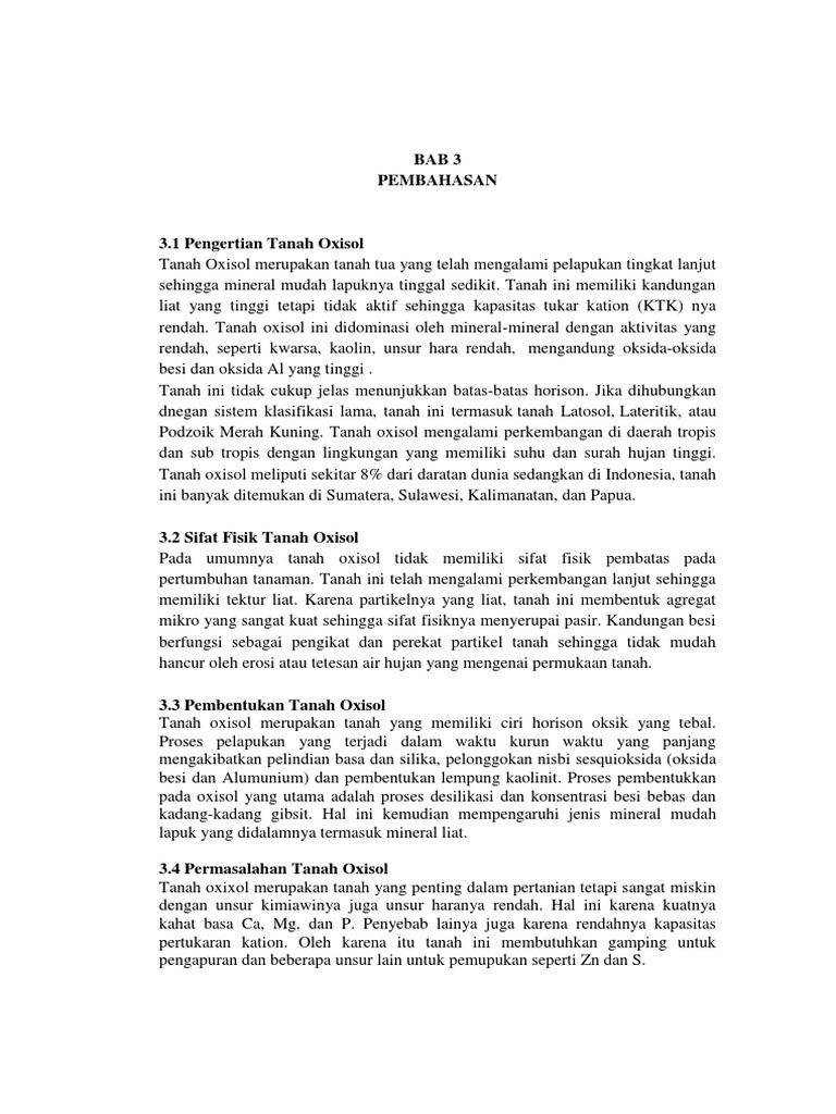 Bab 3 Pembahsan Tanah Oxisol | PDF