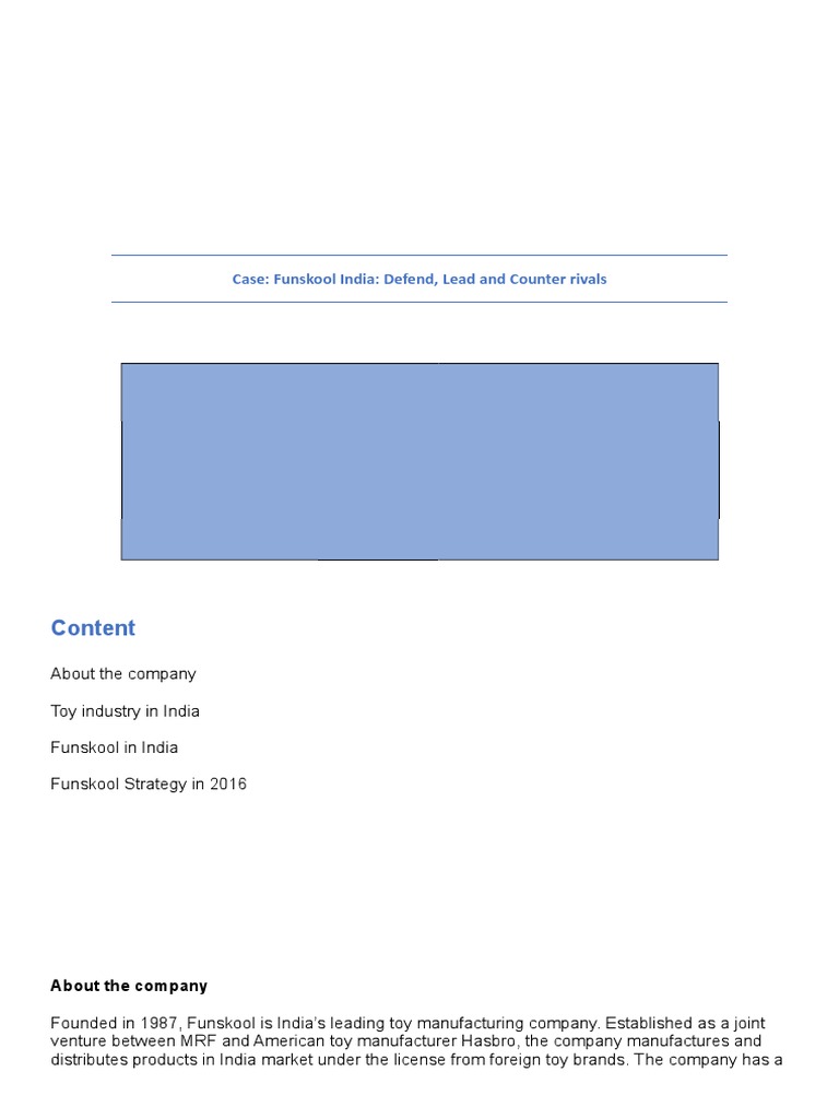 Funskool Case Study - Group 3 | PDF | Toys | Retail