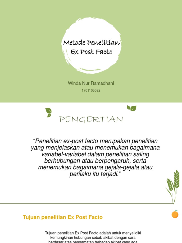 Metode Penelitan Ex Post Facto | PDF