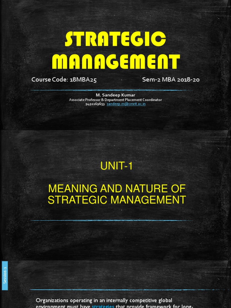 Sem-2 MBA Strategic Management All PPTs PDF | PDF | Strategic ...