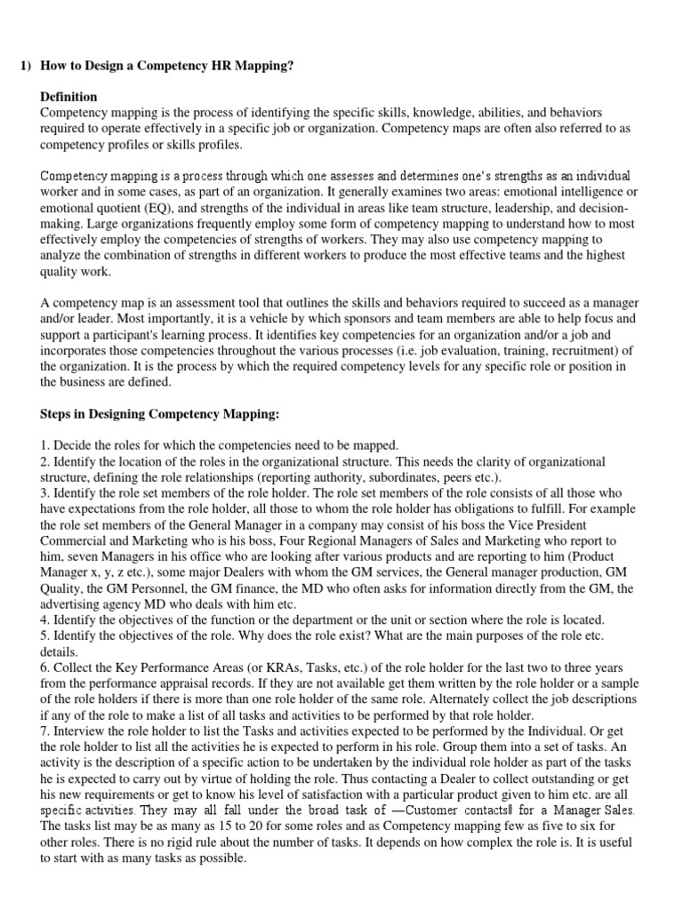 Designing Comprehensive Competency Maps and Risk Assessments for ...