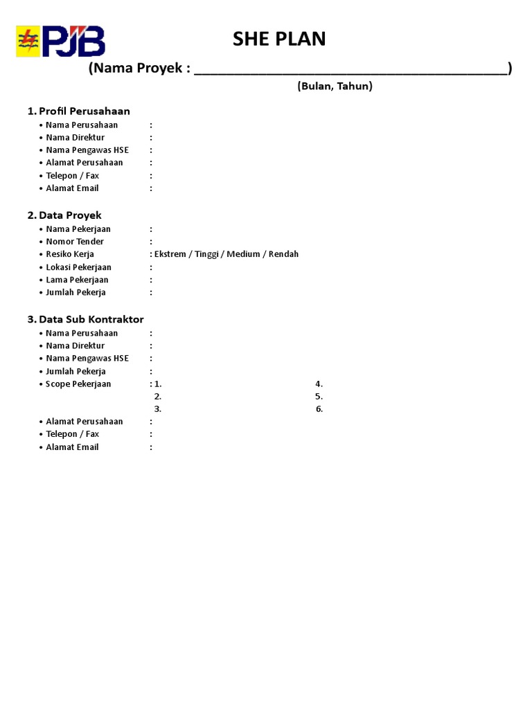 SHE Plan PJB | PDF
