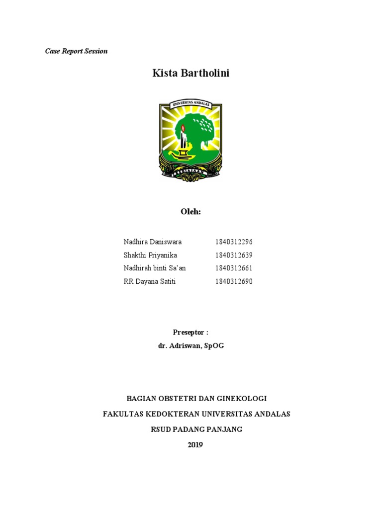 Kista Bartholini: Laporan Kasus dan Penanganan | PDF