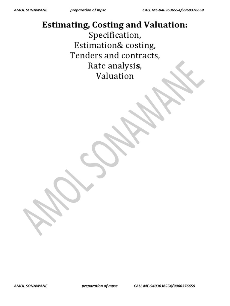 Estimate Costing Handwriting PDF | PDF | Valuation (Finance) | Expense