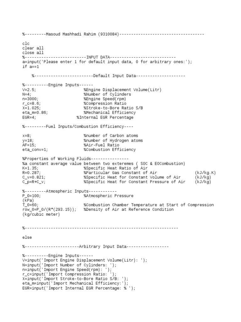 Otto Cycle Simulation Pdf Gases Internal Combustion Engine
