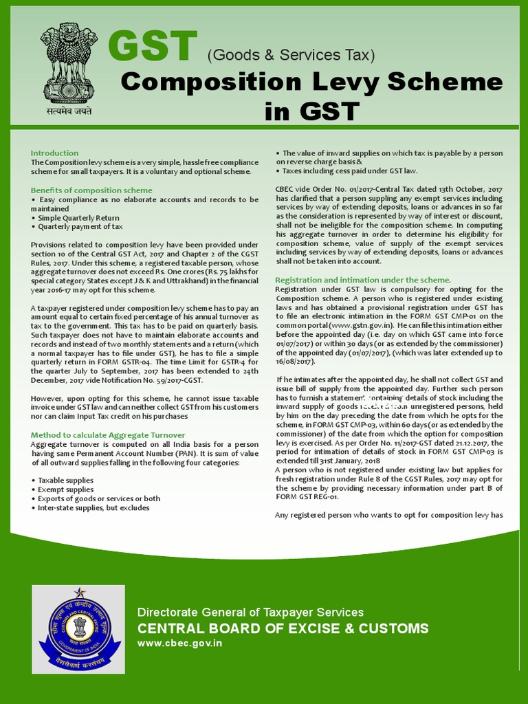 15-Composition Levy Scheme PDF | PDF | Value Added Tax | Invoice