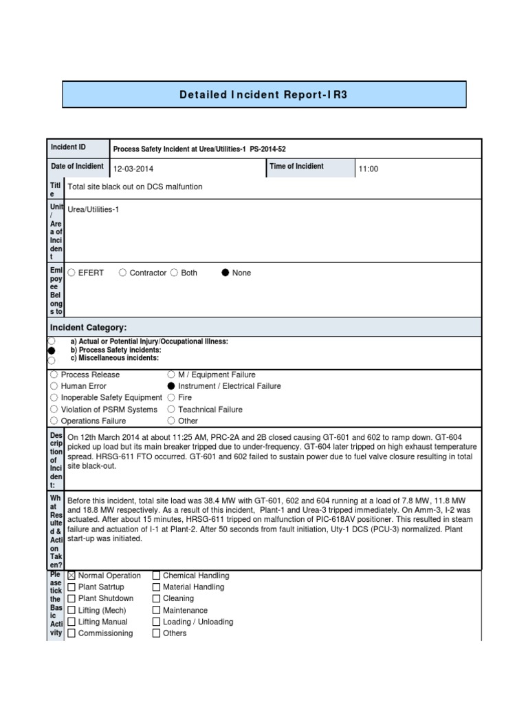 Case Study of DCS Failure and Black Out | PDF | Electric Generator ...