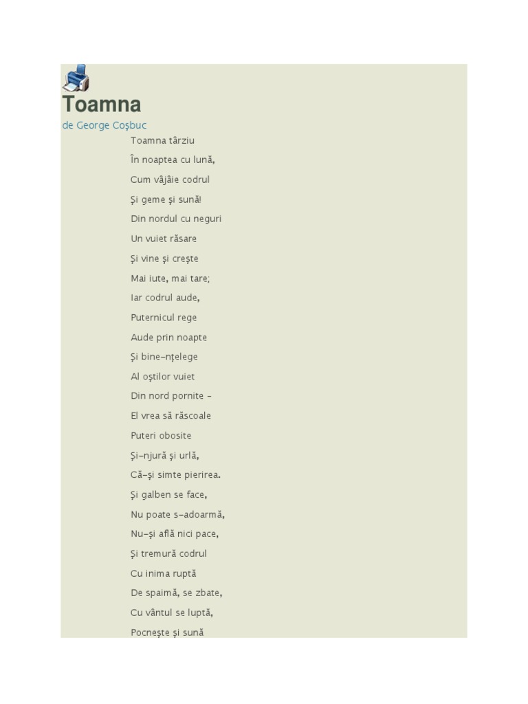 Toamna de George Coşbuc | PDF