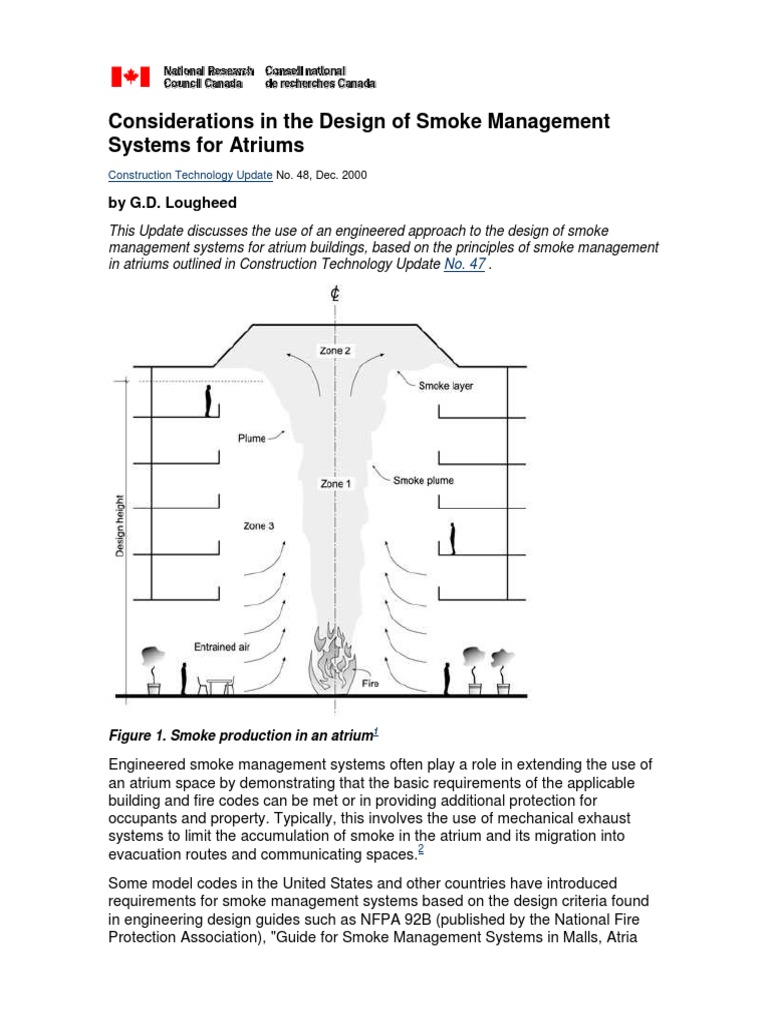 Considerations in The Design of Smoke Management Systems For Atriums ...