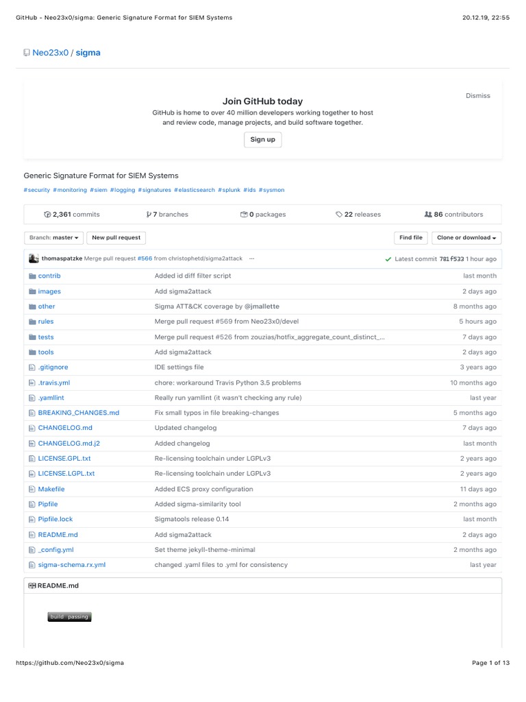 GitHub - Neo23x0:sigma: Generic Signature Format For SIEM Systems PDF ...