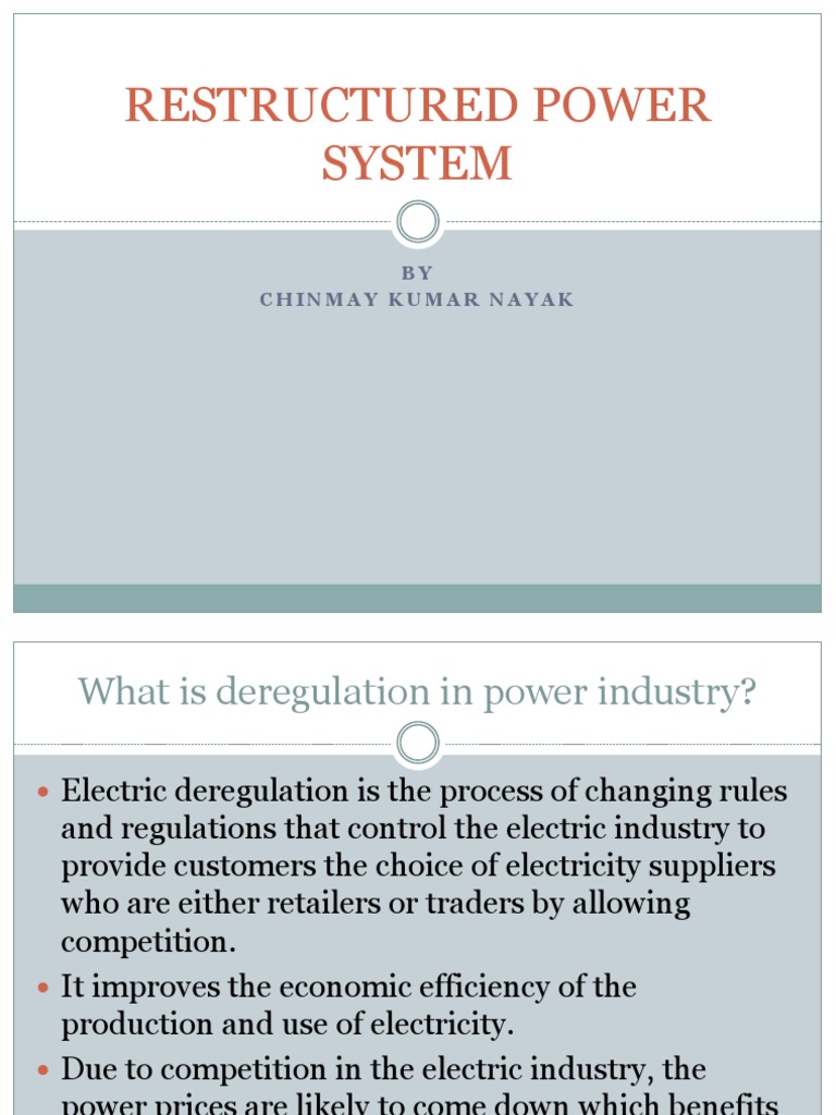 Restructured Power System | PDF | Market (Economics) | Microeconomics