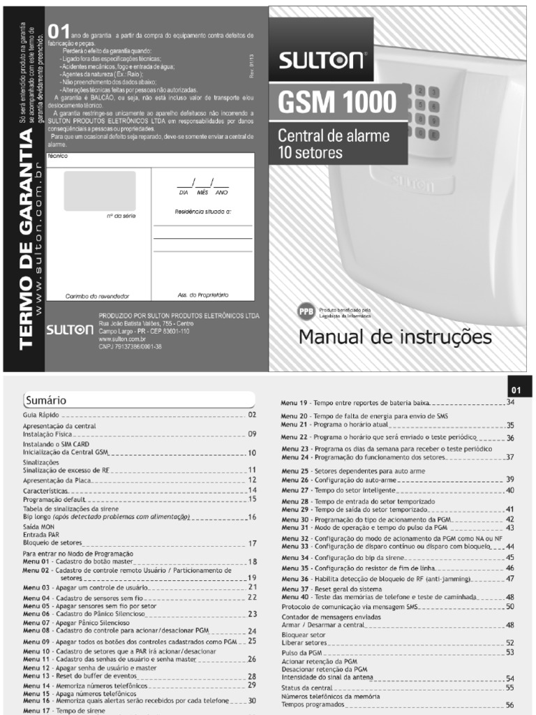 Sulton Manual-GSM1000 PDF | PDF