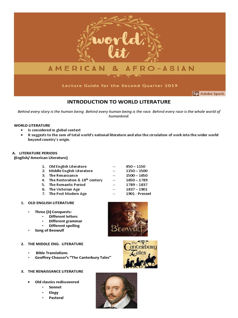 Module 7 Introduction To World Literature | PDF | English Literature ...