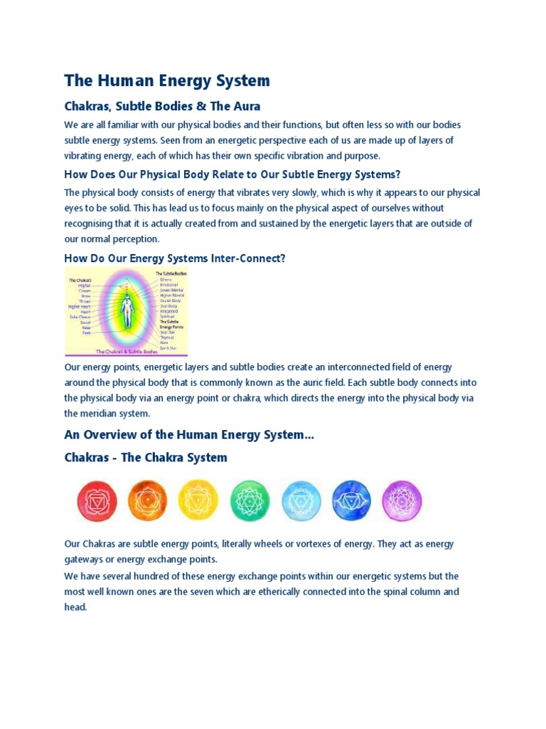 The Human Energy System | Download Free PDF | Chakra | Aura (Paranormal)