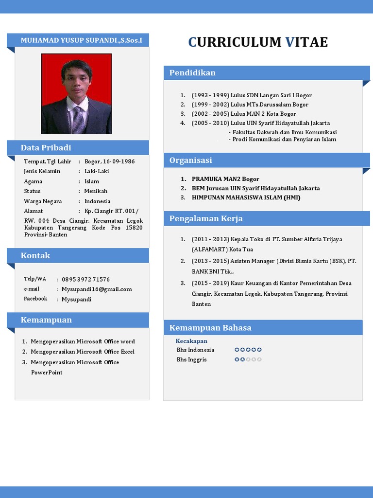 CV Muhamad Yusup Supandi Ok | PDF