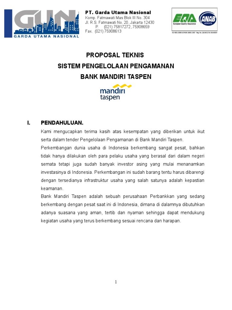 Proposal Teknis PAM | PDF