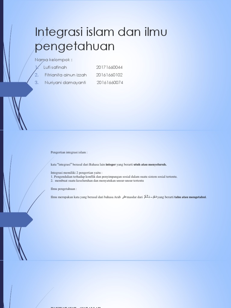0 - Integrasi Islam Dan Ilmu Pengetahuan | PDF | Agama & Spiritualitas