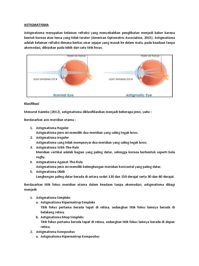 Klasifikasi dan Penyebab Astigmatisma | PDF | Sains & Matematika