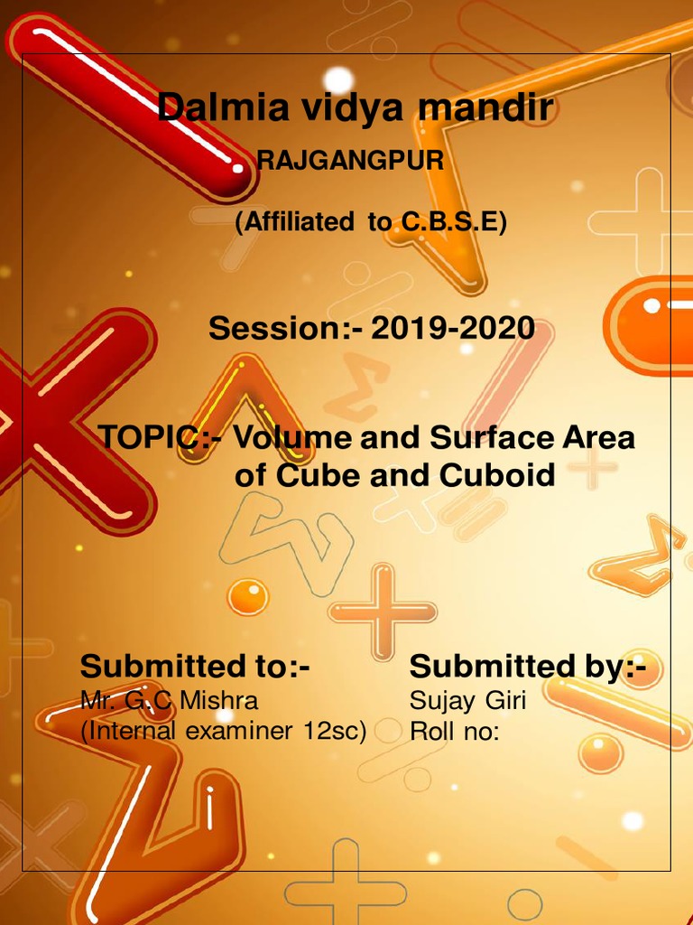 Maths Project Pdf Volume Geometric Measurement