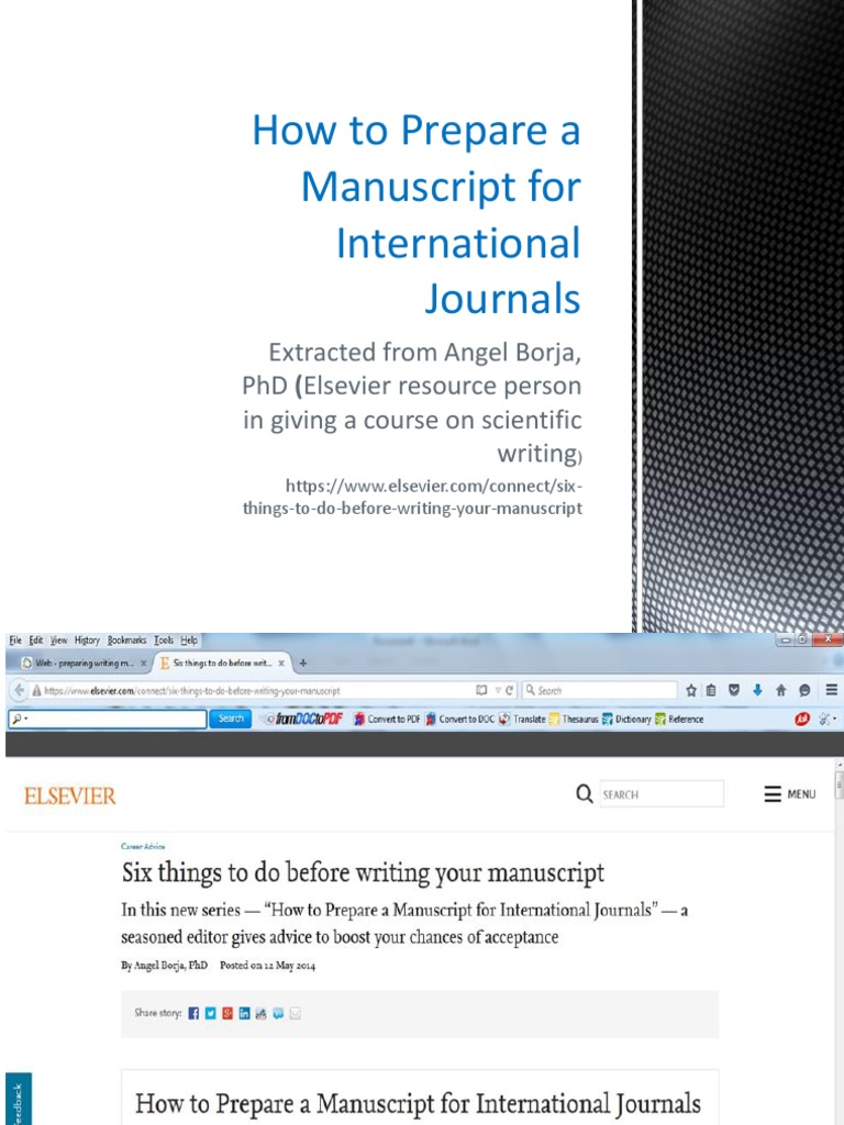 How To Prepare A Manuscript For International Journals | PDF | Academic ...