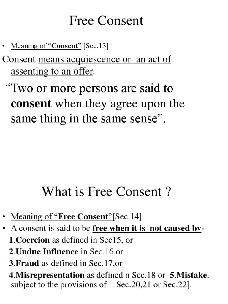 Understanding Free Consent in Law | PDF | Misrepresentation | Fraud