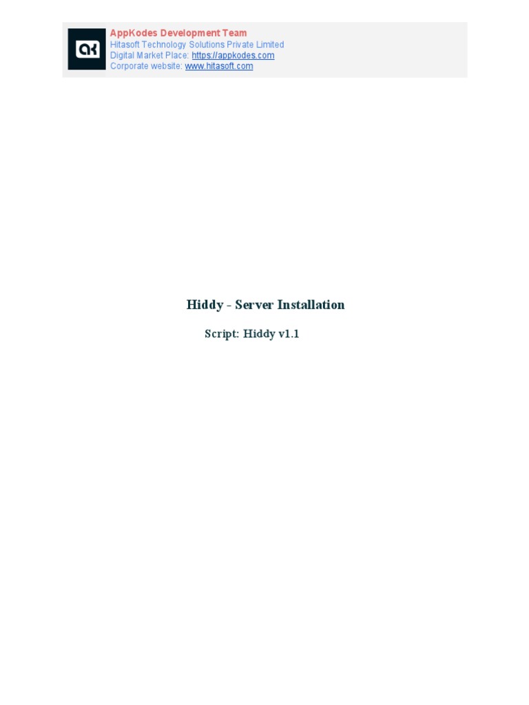 Hiddy v1.1 Server Installation | PDF | Encryption | Computer File