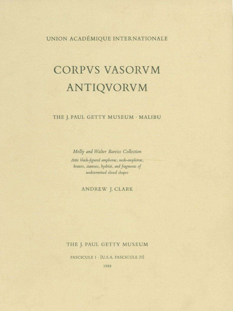Corpus Vasorum Antiquorum - Fascicule 1 PDF | PDF