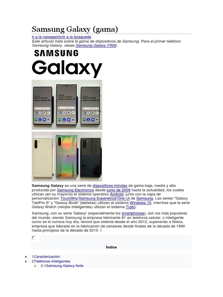Samsung Galaxy | PDF | Equipo de usuario de telecomunicaciones móviles ...