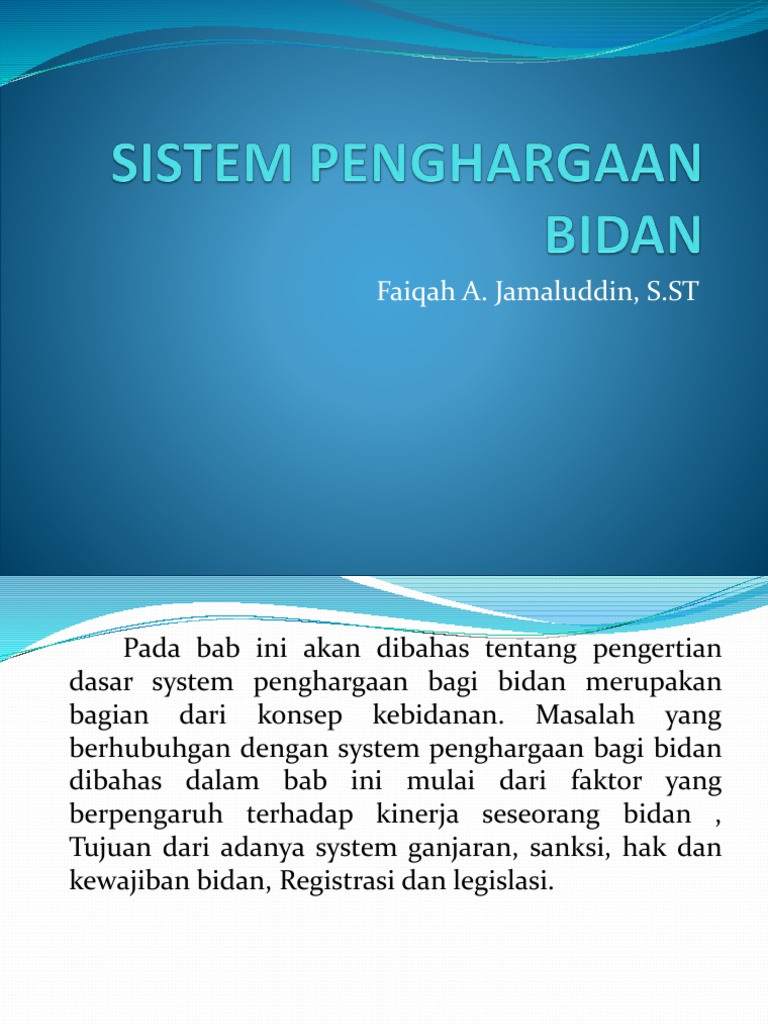 Sistem Penghargaan Bidan | PDF | Pengembangan Diri