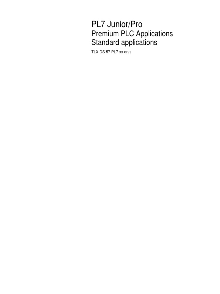 PL7 - Standard Applications PDF | Interface (Computing) | Programmable Logic Controller
