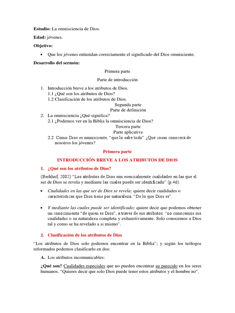 Estudio de La Omnisciencia de Dios | PDF | Dios | Moisés