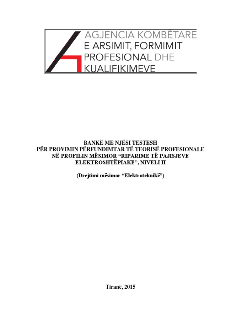 Banke Me Njesi Testi Riparime Te Pajisjeve Elektroshtepiake Niveli II | PDF