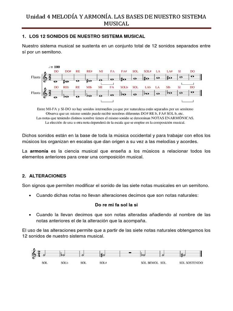 Fundamentos del Sistema Musical | PDF | Escala (música) | Acorde (Música)