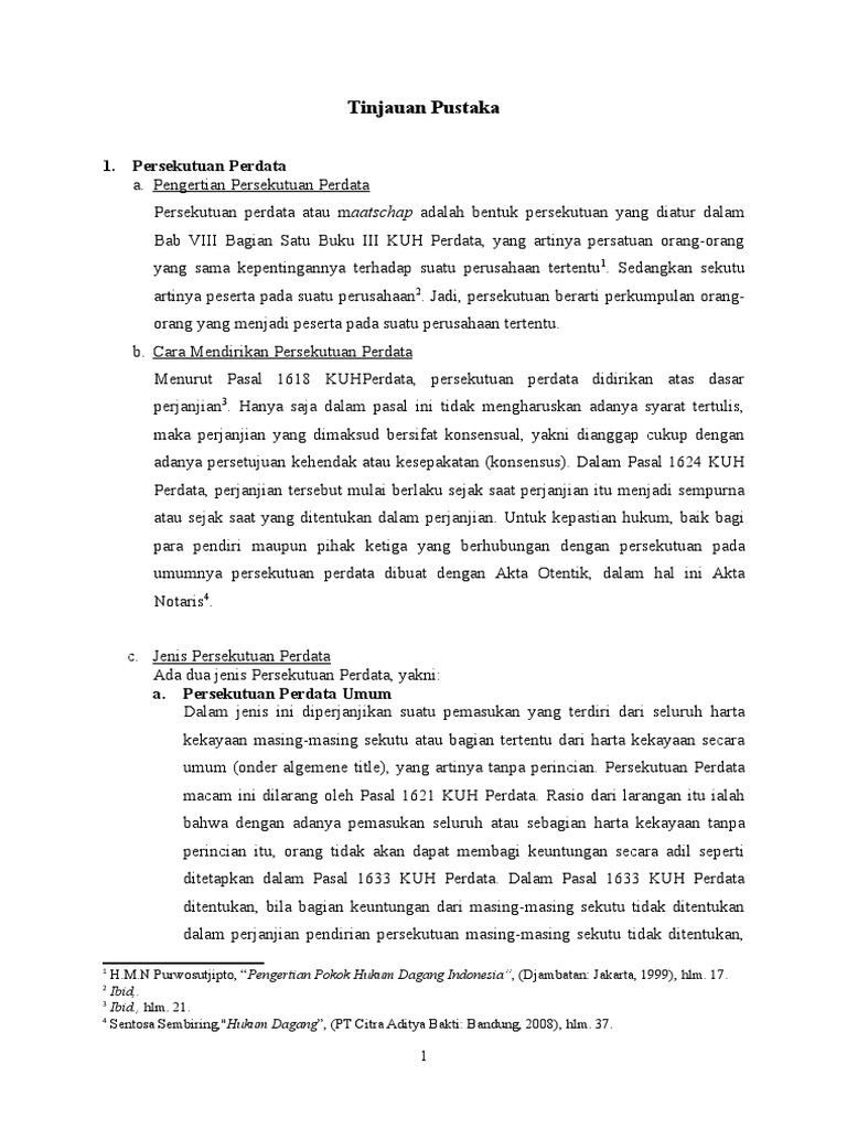 Persekutuan Perdata Dan Firma | PDF