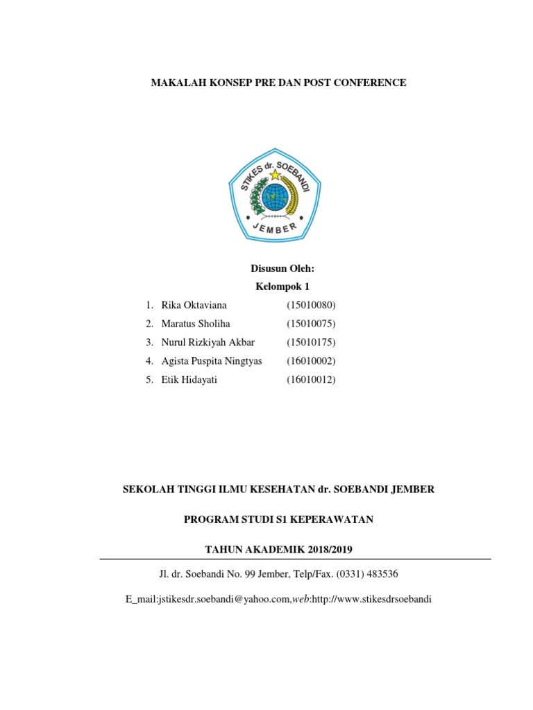 Pre Dan Post Conference Kel. 1 | PDF