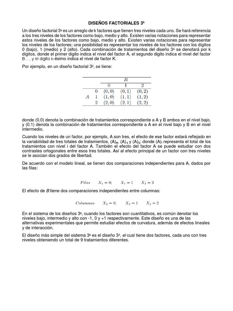 Diseño Factorial 3k | PDF | Análisis de variación | Método científico