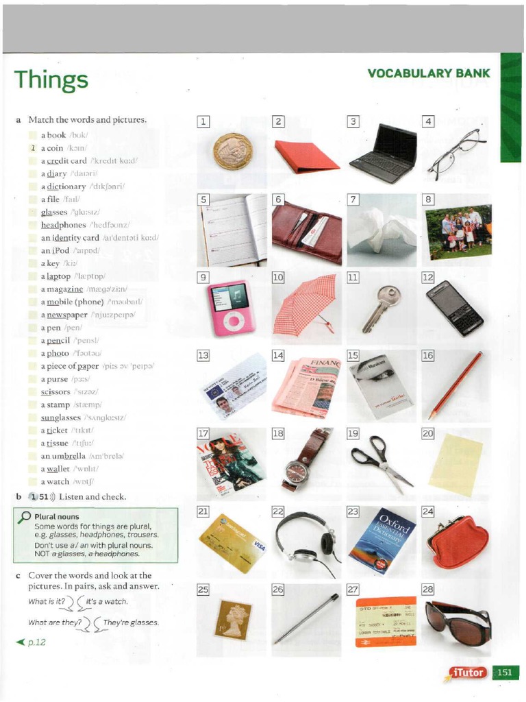 Vocabulary - Things | PDF