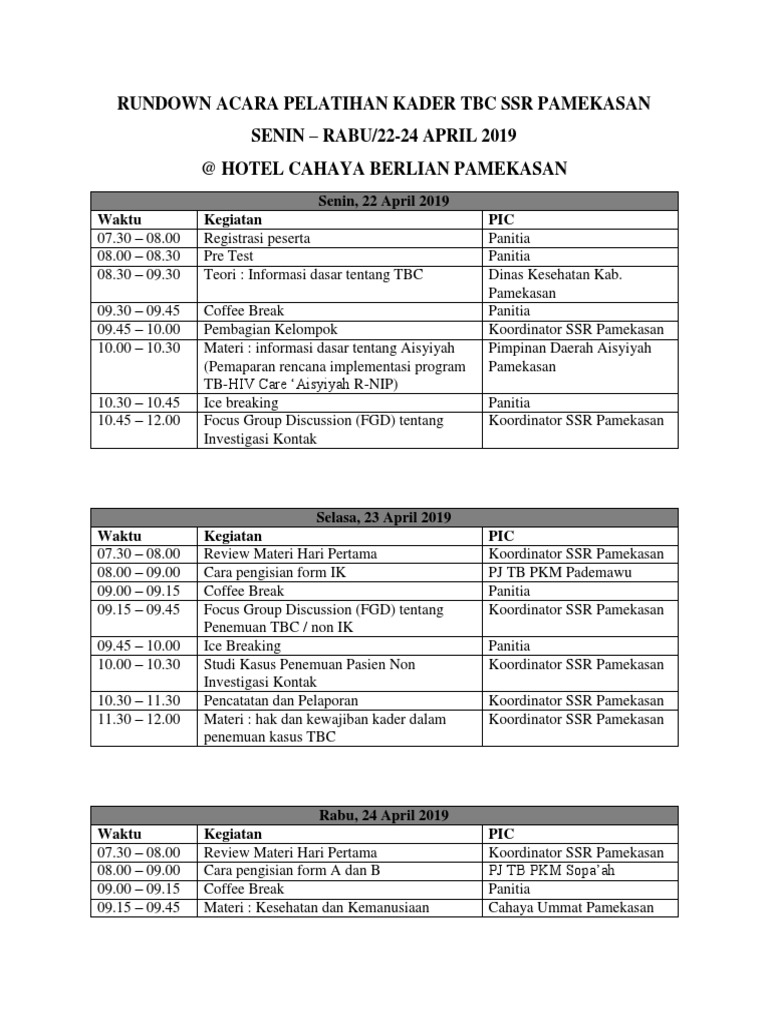 Rundown Acara | PDF