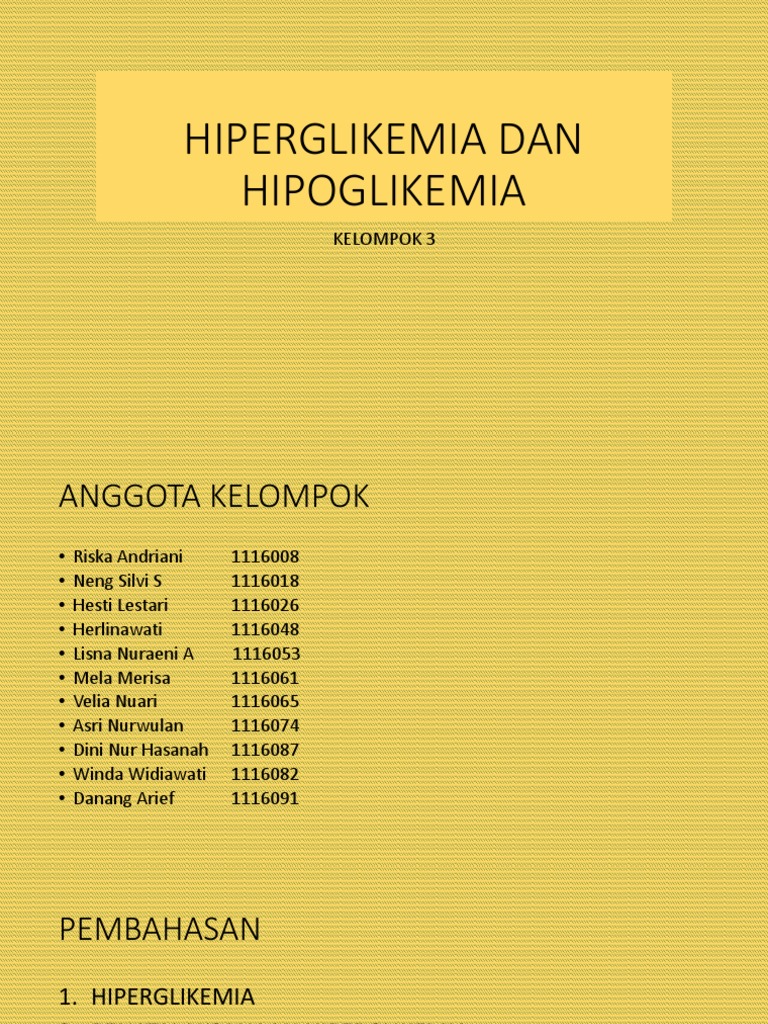 Hiperglikemia Dan Hipoglikemia | PDF | Kesehatan Holistik