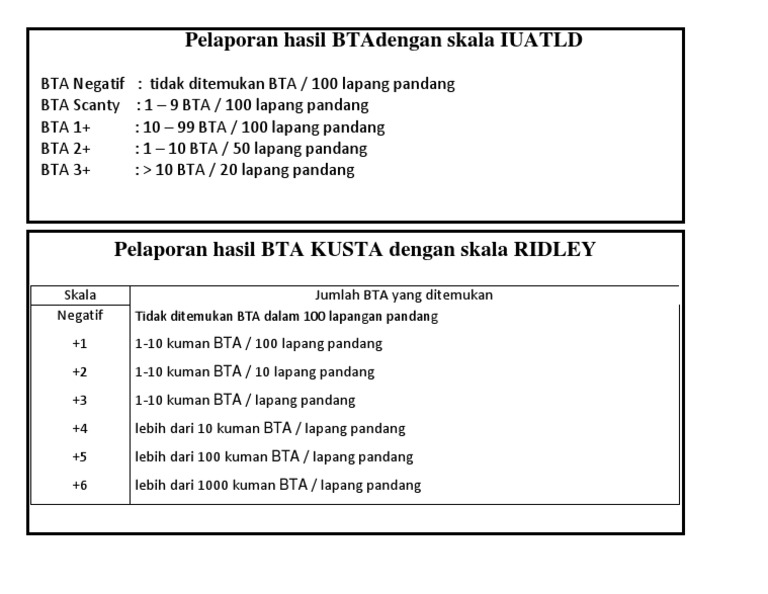 Pelaporan Hasil BTA Dengan Skala IUATLD | PDF