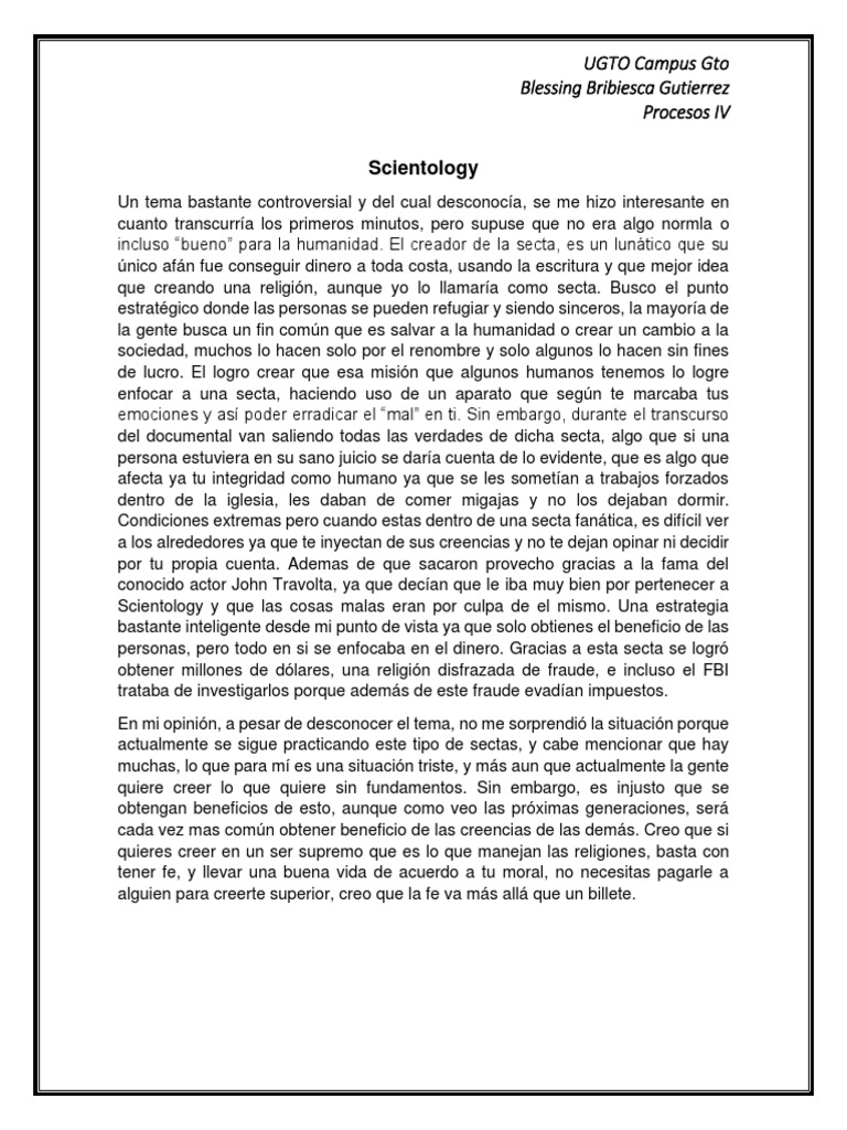 Scientology | PDF | Secta | Religión y creencia