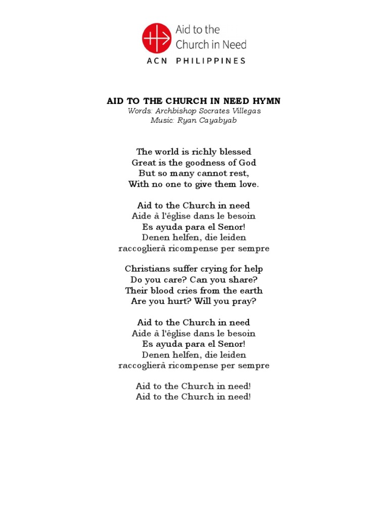 Aid To The Church in Need Hymn | PDF
