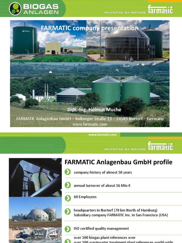 Farmatic Presentation | PDF | Anaerobic Digestion | Vitreous Enamel
