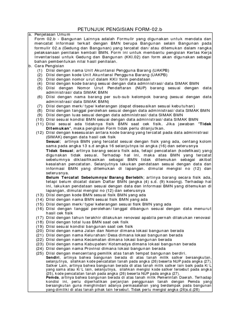 Form 3a-Petunjuk Pengisian | PDF