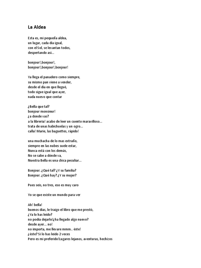 Canciones de La Bella y La Bestia | PDF | Naturaleza