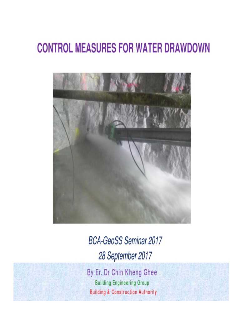 Control Measures for Water Drawdown | Soil Mechanics | Groundwater