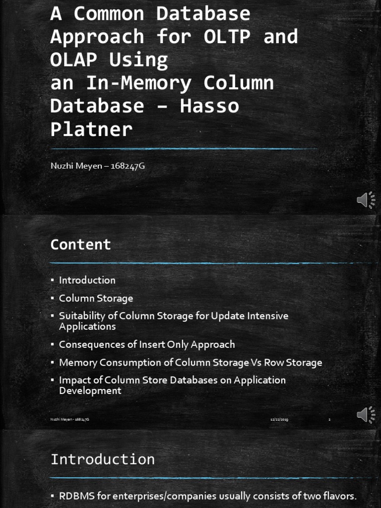 A Common Database Approach For OLTP and OLAP | PDF | Relational Database | Databases