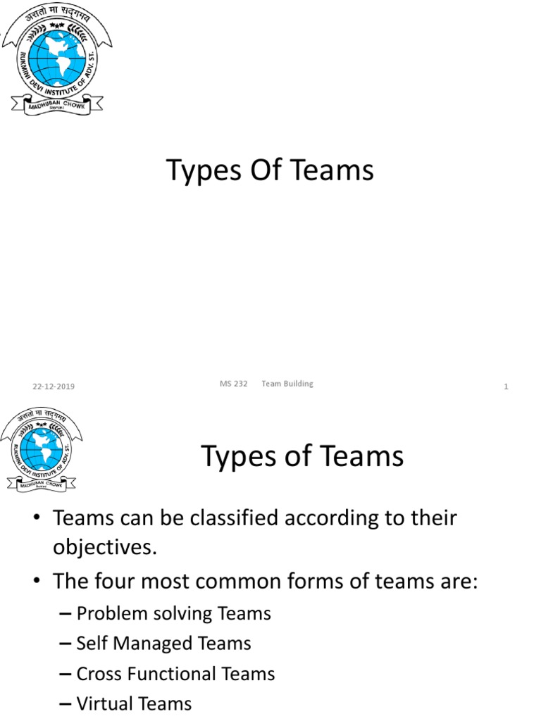 Types of Teams | PDF | Cognition | Applied Psychology